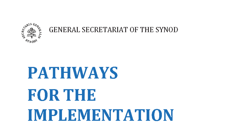 Pathways for the Implementation Phase of the Synod 2025-2028 - Studocu