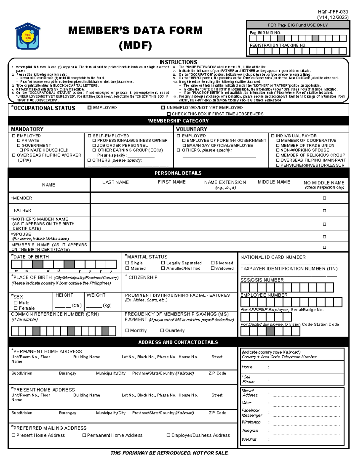 V14, MDF Form for Fund Use Only - Registration Instructions - Studocu