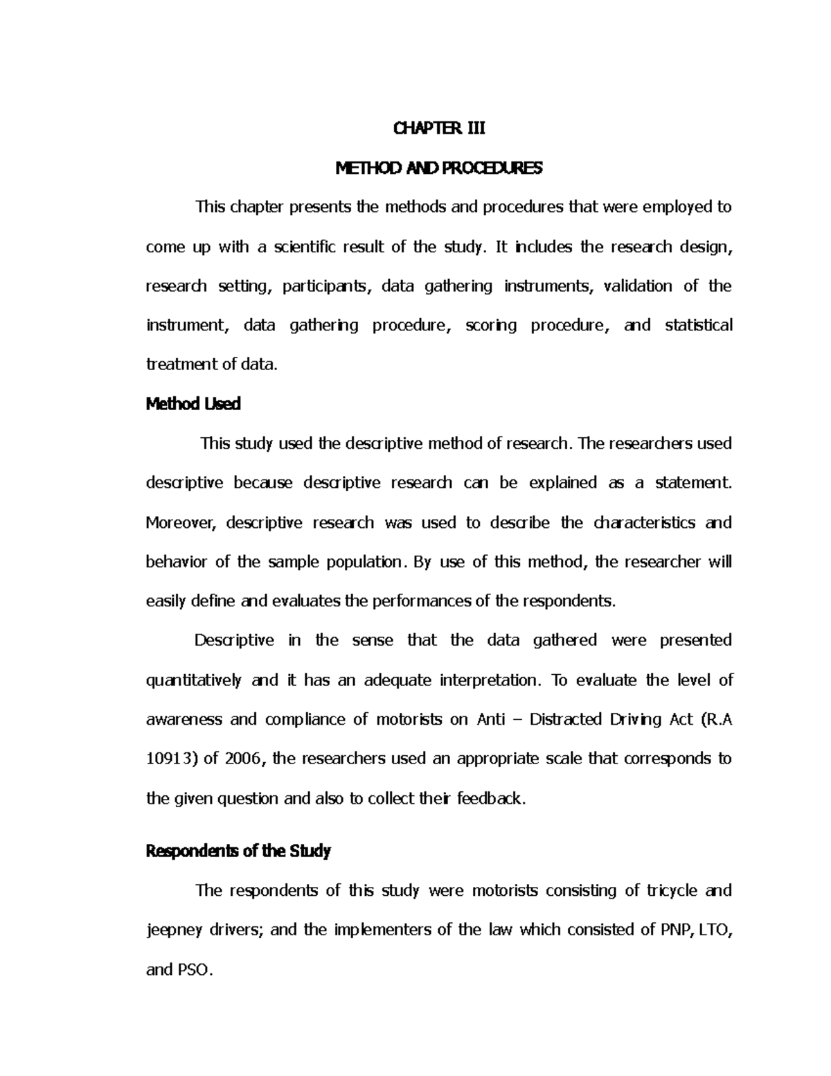 Chapter 3: Methods & Procedures in Crim Course Research Study - Studocu