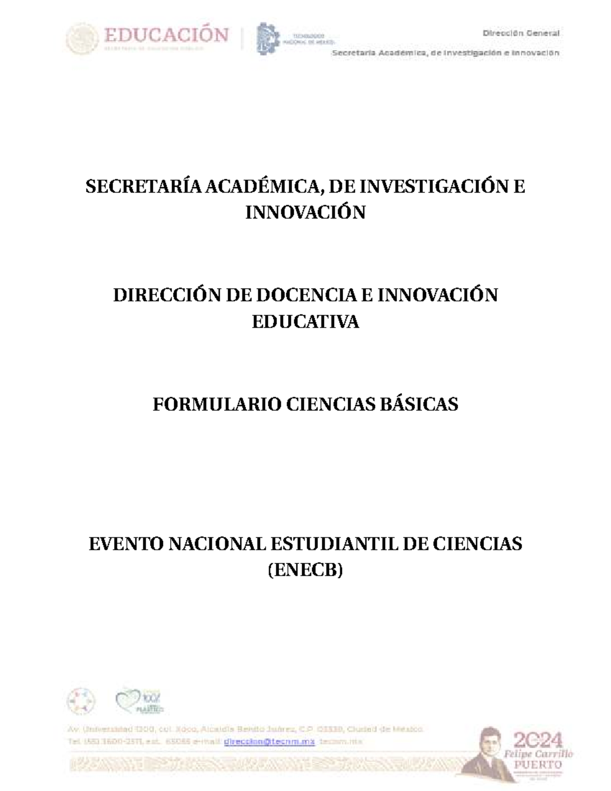 Formulario de Ciencias Básicas - Evento Nacional Estudiantil (ENECB ...