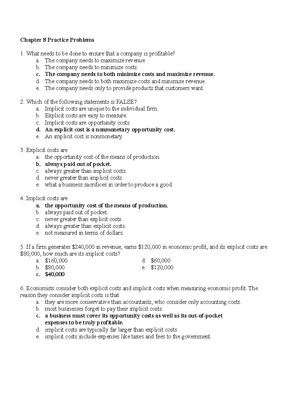 Microeconomic Chapter 1 Practice Problems & Answers - Chapter 1 ...