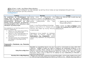 AP1-Quarter 4-TG (LPs) - Teachers’ Guide: APTek 1 IKAAPAT NA MARKAHAN ...