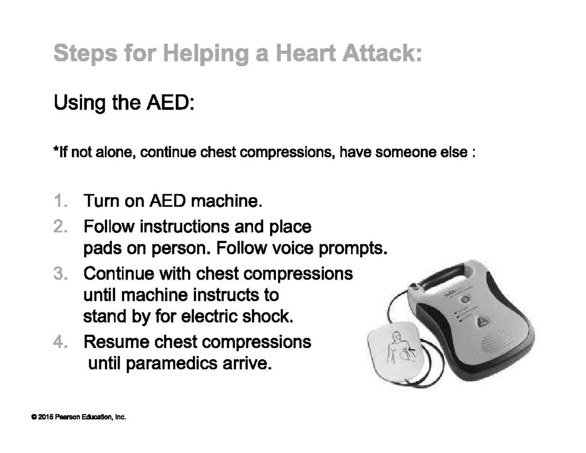 AED Notes: Steps for Assisting a Heart Attack Victim - Studocu