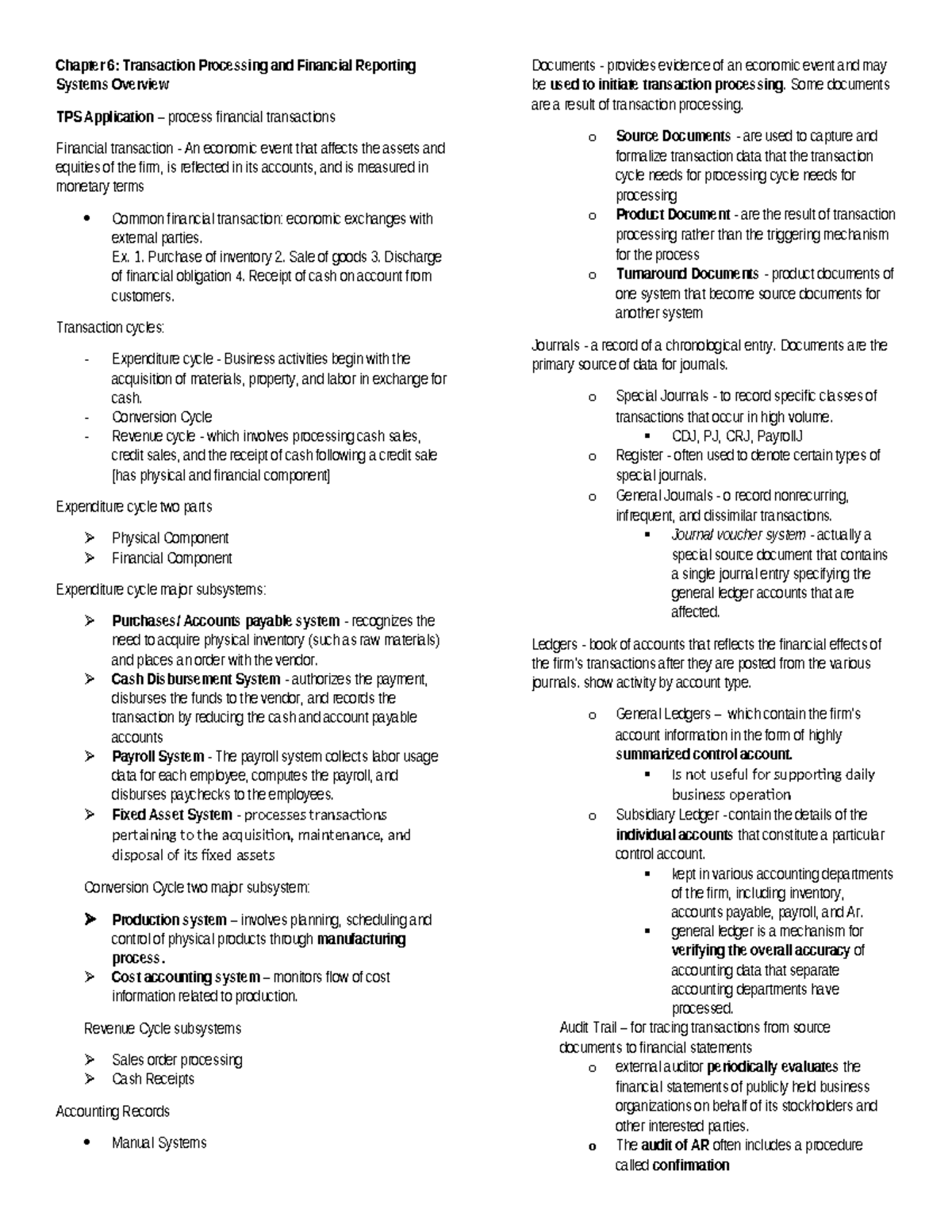 Chapter 6 - Transaction Processing & Financial Reporting Reviewer for ...