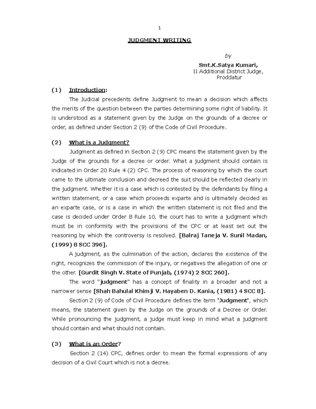 Judgment Writing Guidelines for Law Practice (2025071645) - Studocu