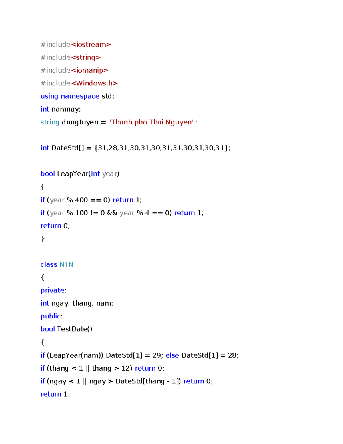 C++ Programming: Date Calculation and Validation - NGAY Thang - Studocu