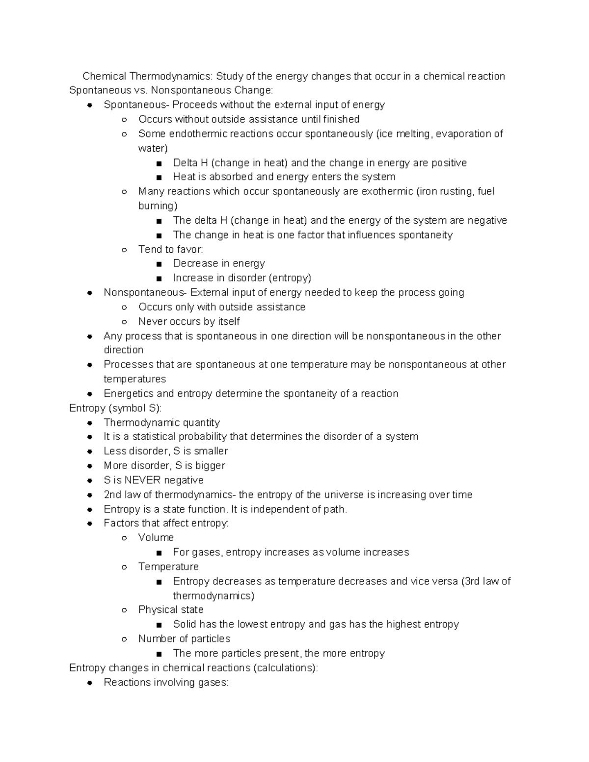 Lecture Notes on Chemical Thermodynamics - Chemical Thermodynamics ...
