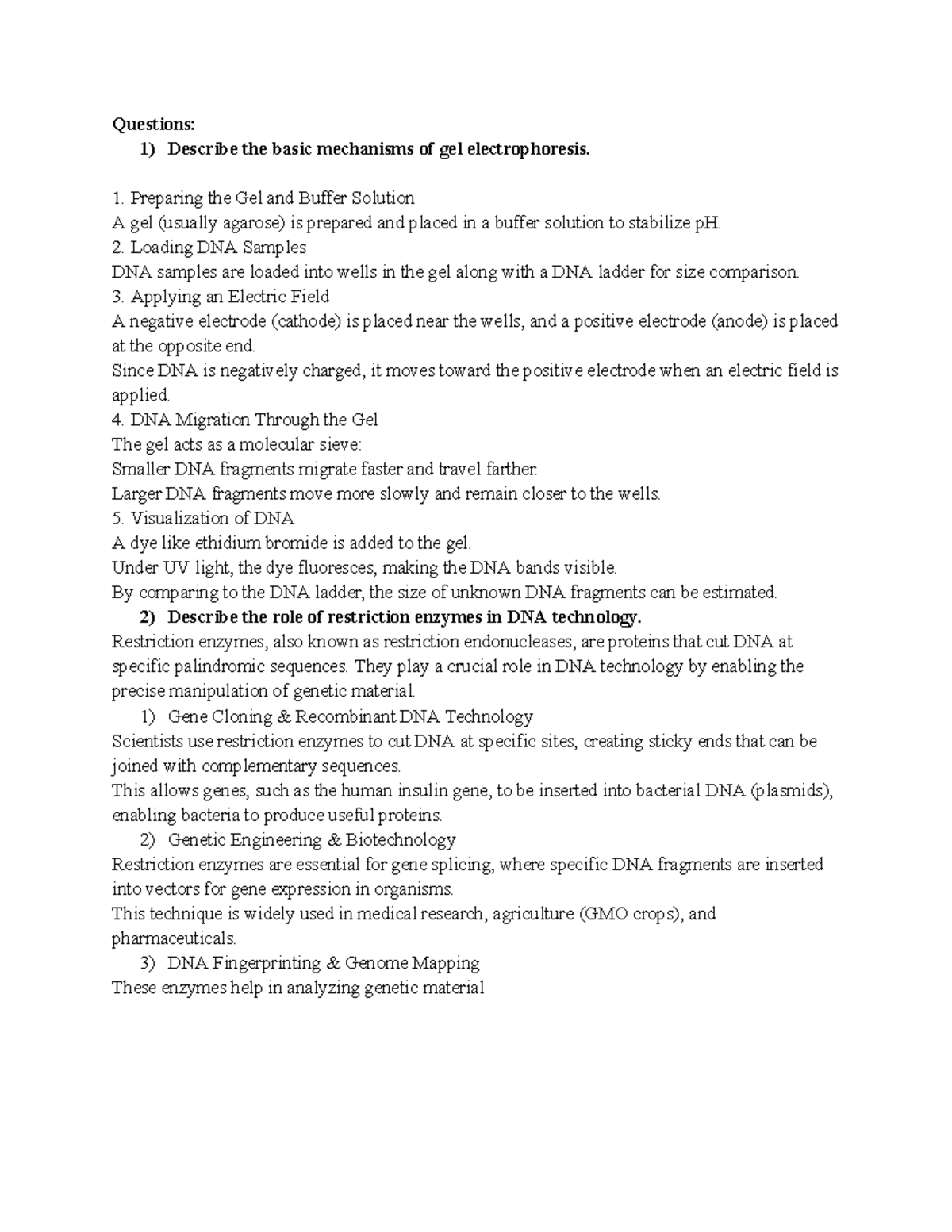 Module 3 pre-lab questions - Questions: 1) Describe the basic ...