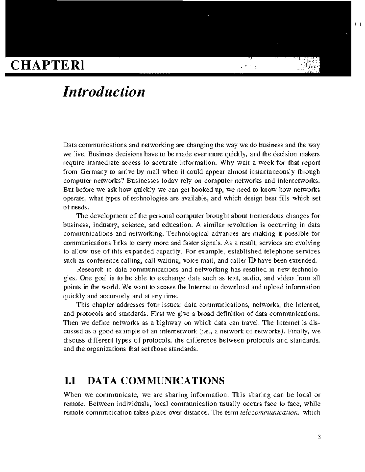 Data Communications Chapter 1 - CHAPTERl Introduction Data ...
