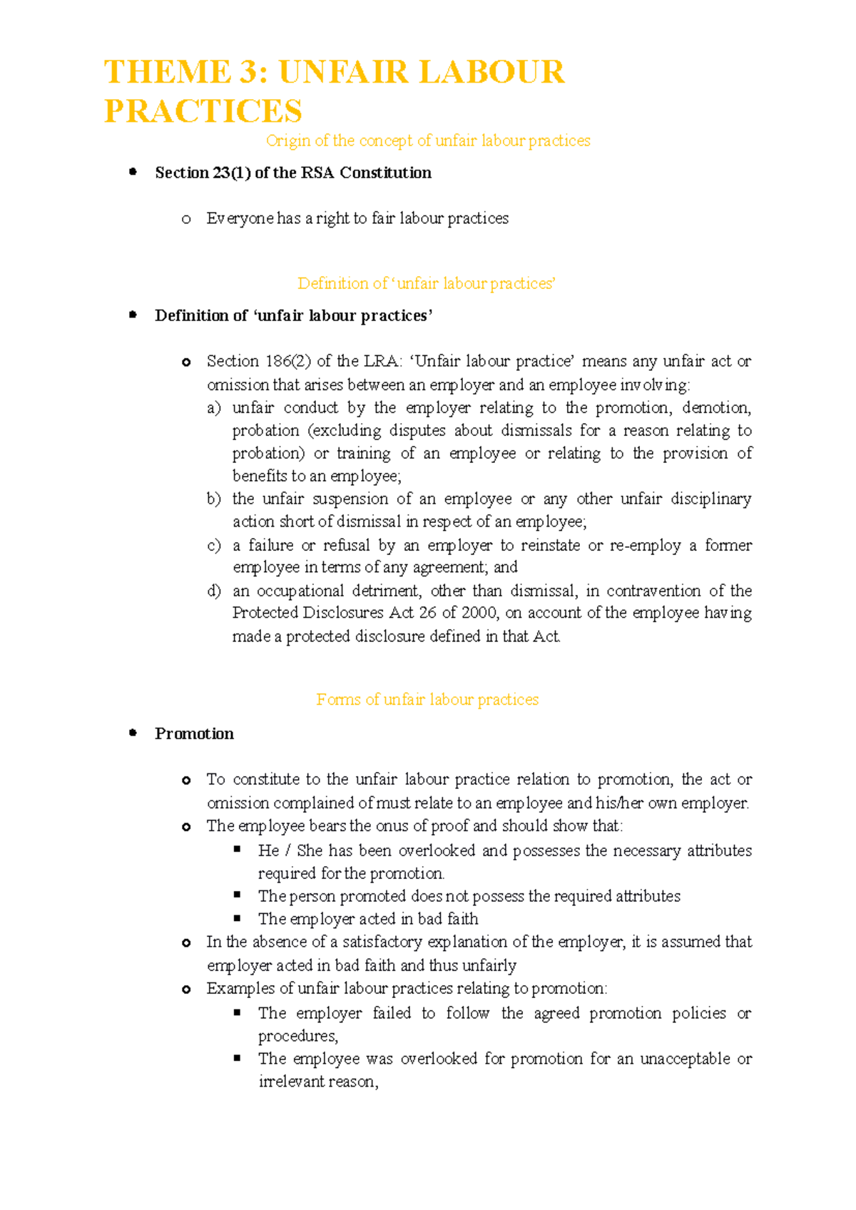 Theme 3: Unfair Labour Practices - Detailed Analysis and Implications ...