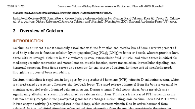 23:00 Overview of Dietary Reference Intakes for Calcium & Vitamin D ...