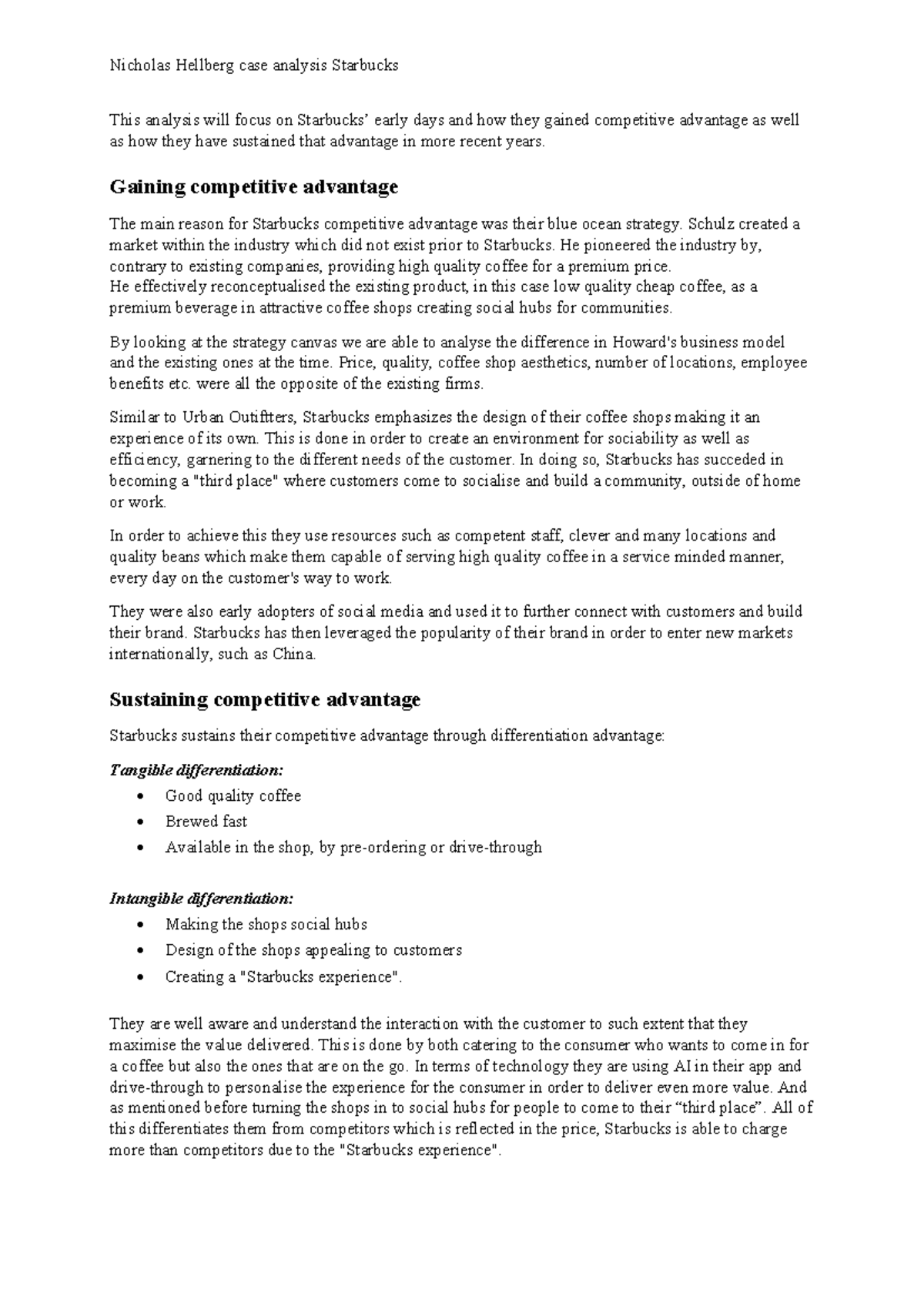 Starbucks Case Analysis: Competitive Advantage & Strategy Insights ...