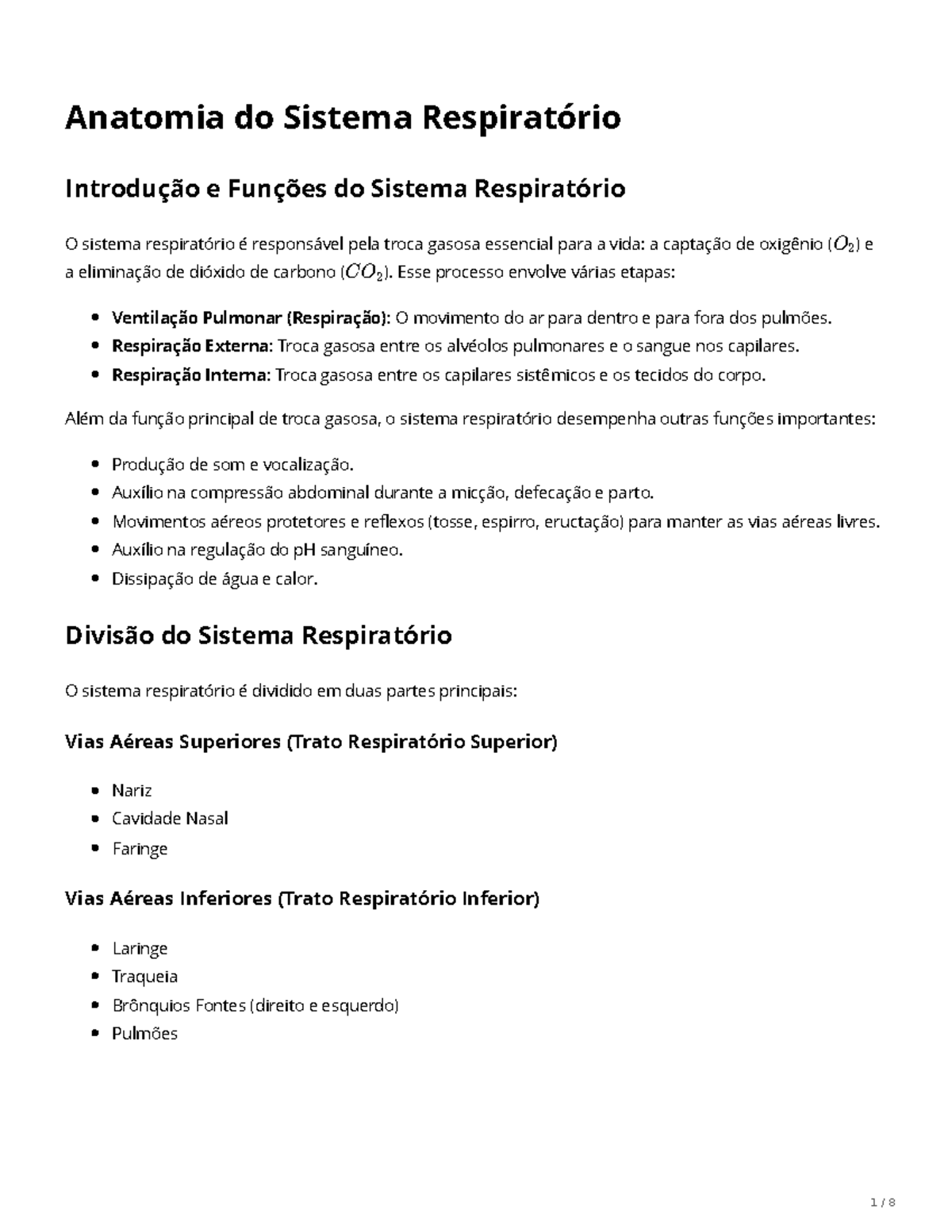 Anatomia do Sistema Respiratório: Introdução e Funções - PPT Slides ...