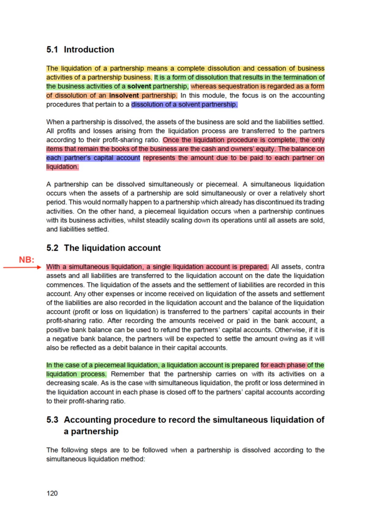 Liquidation Accounting: Piecemeal vs Simultaneous Procedures - Studocu