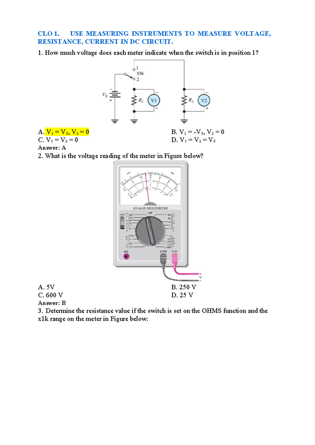 PNU EE 201: Measuring Voltage, Resistance, and Current in DC Circuits ...