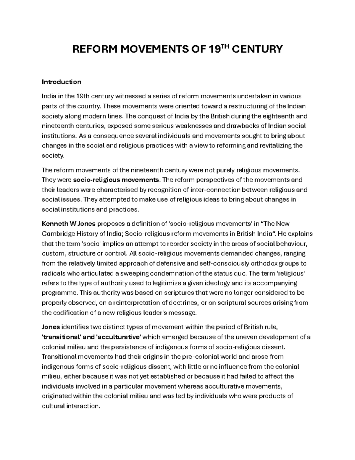 Reform movement final (1) - REFORM MOVEMENTS OF 19 TH CENTURY ...