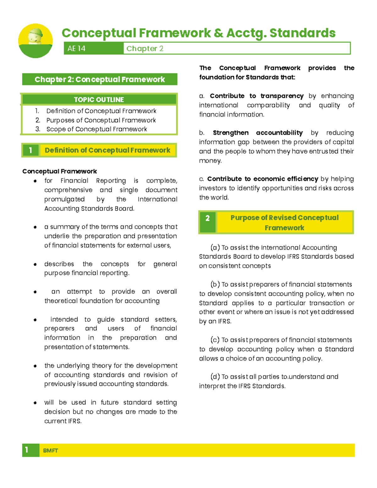 Chapter 2- Conceptual Framework - AE 14 Chapter 2 Chapter 2: Conceptual Framework TOPIC OUTLINE ...