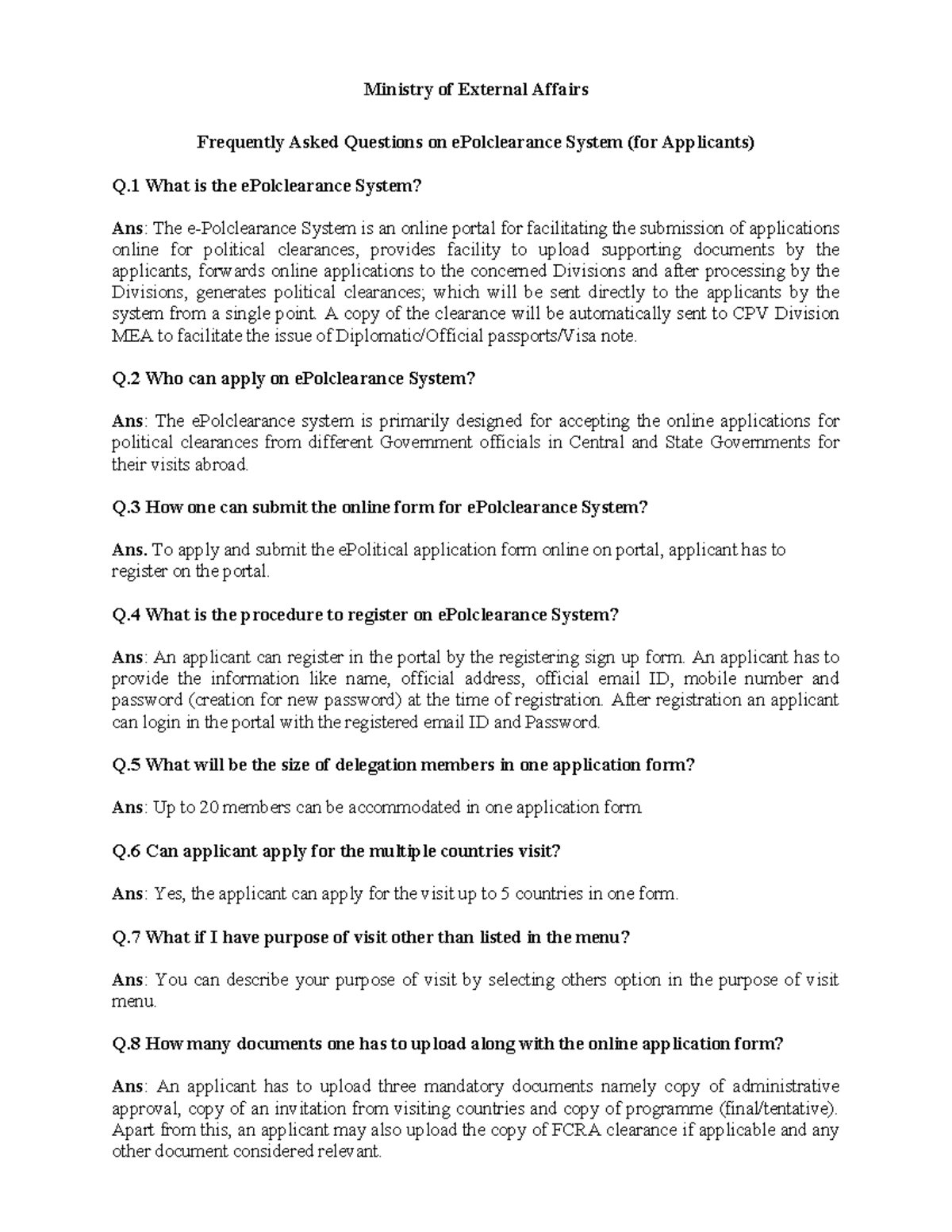 FAQ on e-Polclearance System for Applicants: Overview & Process - Studocu