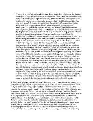 REL 101 First Midterm Exam Study Guide - REL 101F: Introduction to the ...