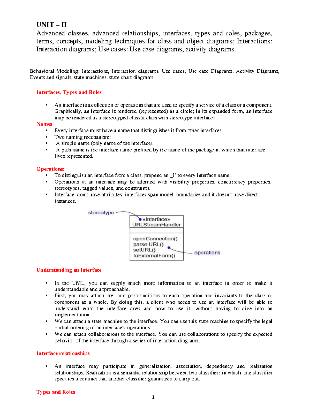 UMLDP R19 Unit 2 Lecture Notes: Advanced Classes & Diagrams - Studocu
