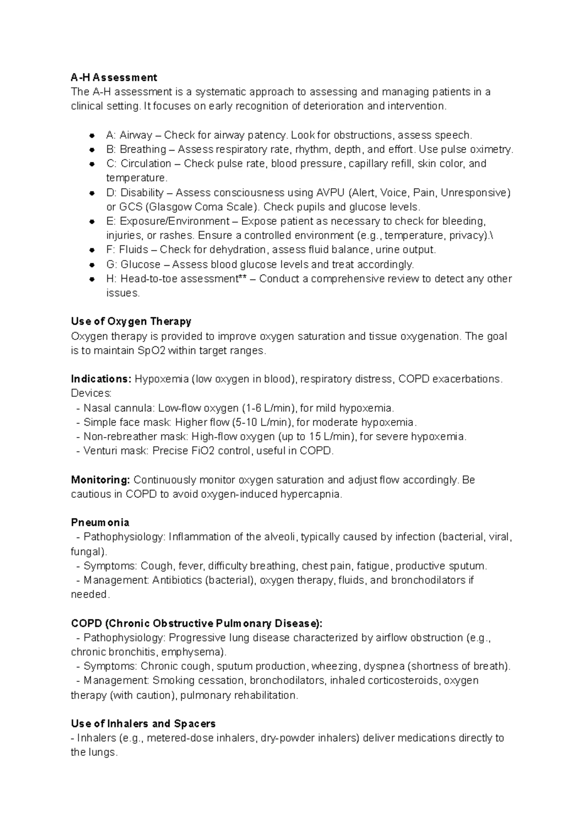 MODULE 1: A-G Assessment for Comprehensive Health Evaluation - Studocu