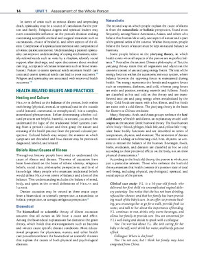 Health assessment unit 1: Comprehensive evaluation of patient C.D ...