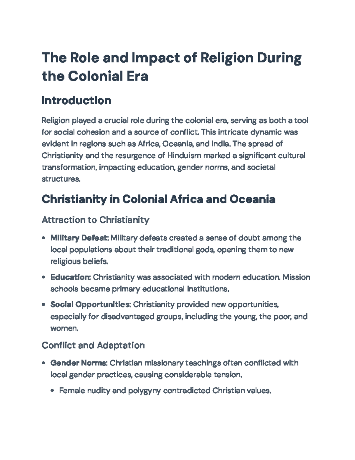 The Role and Impact of Religion in Colonial Era: A Comprehensive Study ...