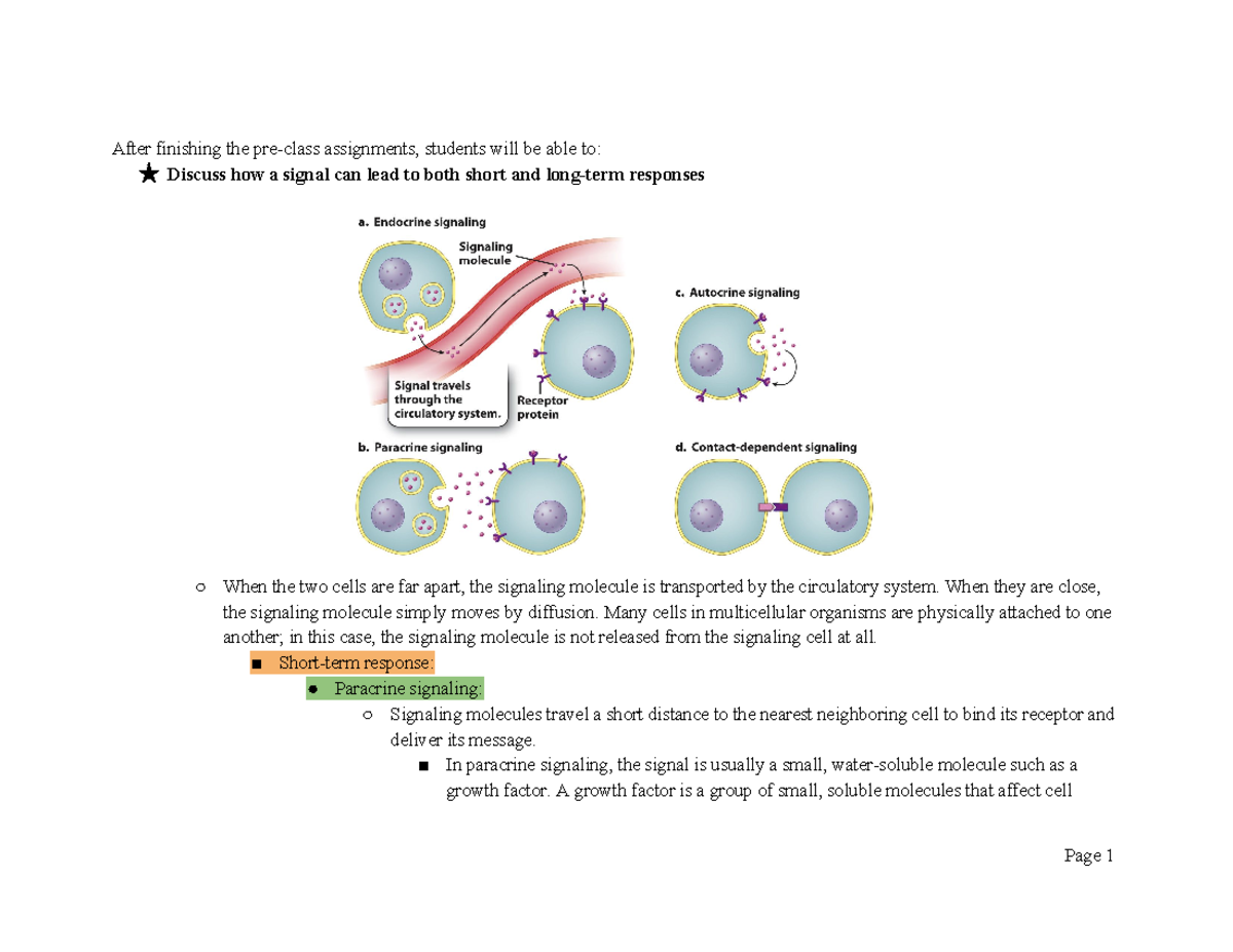 LS 7C Midterm 1 Study Guide - After finishing the pre-class assignments ...