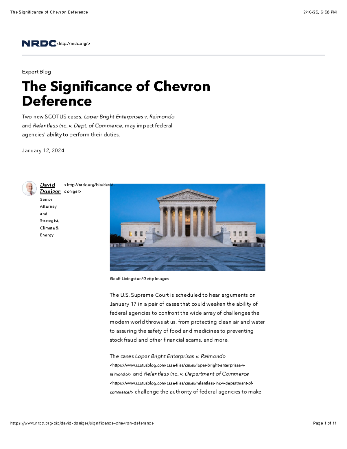 The Significance of Chevron Deference: Implications of SCOTUS Cases ...