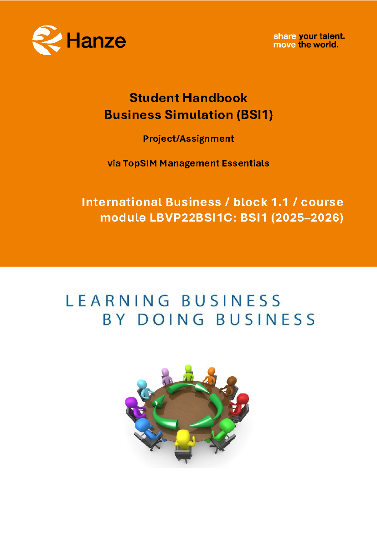 Student Handbook for Business Simulation (BSI1) - LBVP22BSI1C - Studeersnel