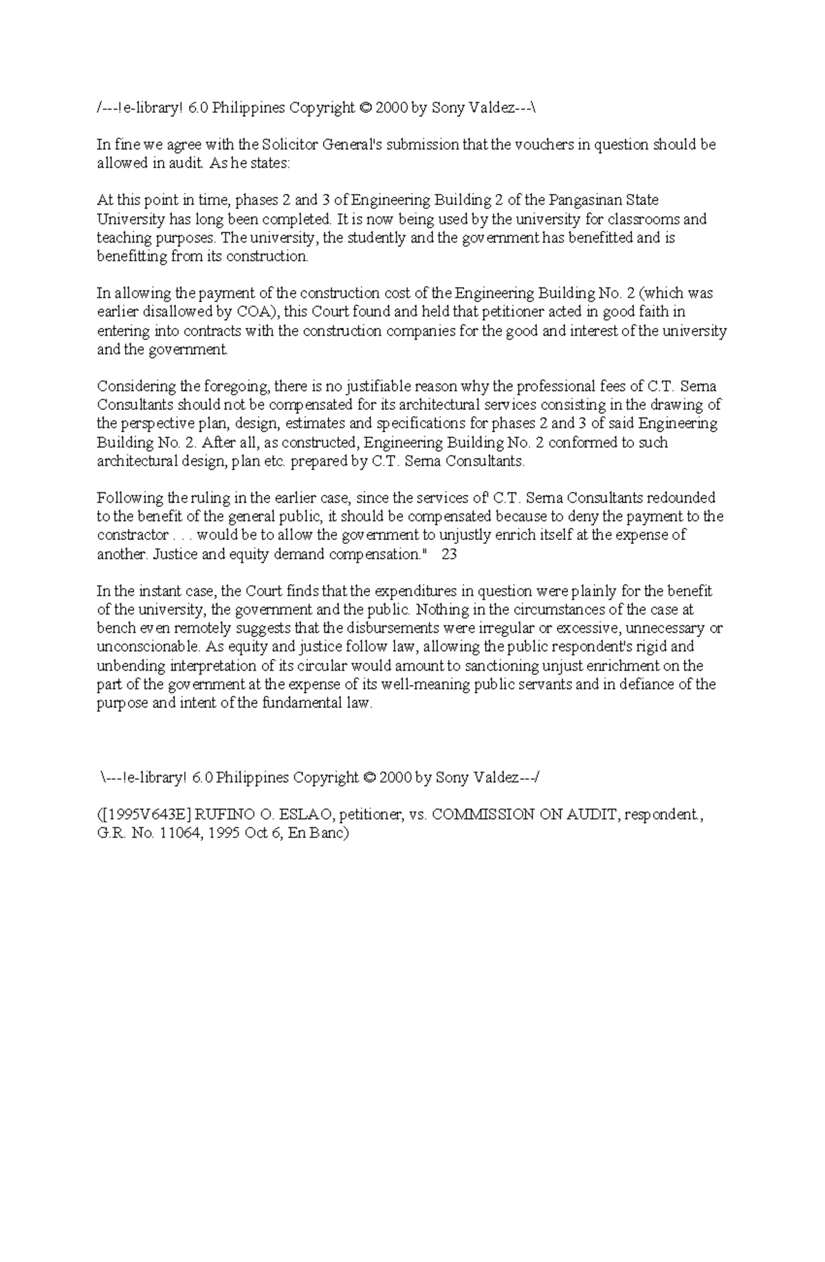 COA Rules on Quantum Meruit & Engineering Building No. 2 Case Study ...