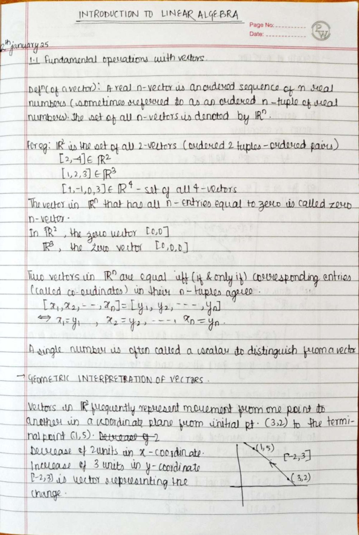 Maths Notes: Introduction to Linear Algebra (MATH101) - Studocu