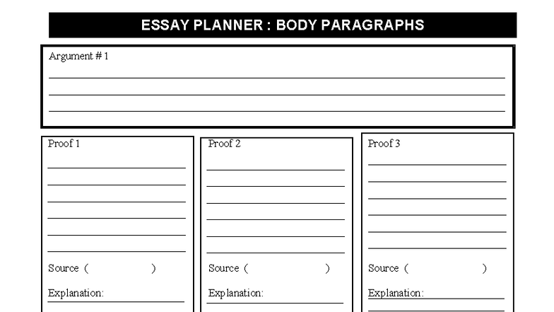 U4L5 General Essay Planner: Body & Concluding Paragraphs Guide - Studocu