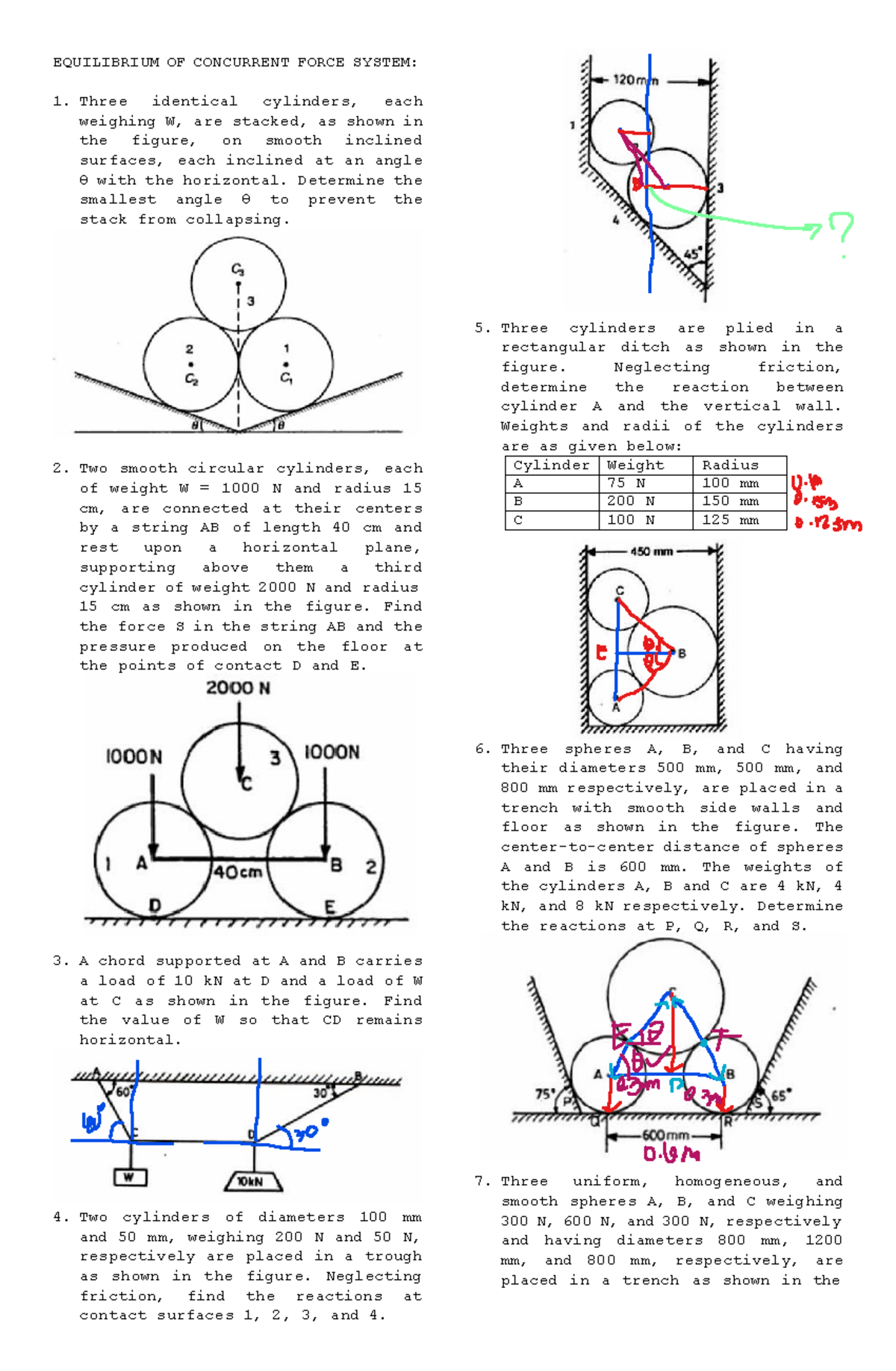 Plate 2 - STATICS OF RIGID BODIES: Equilibrium of Concurrent Force ...