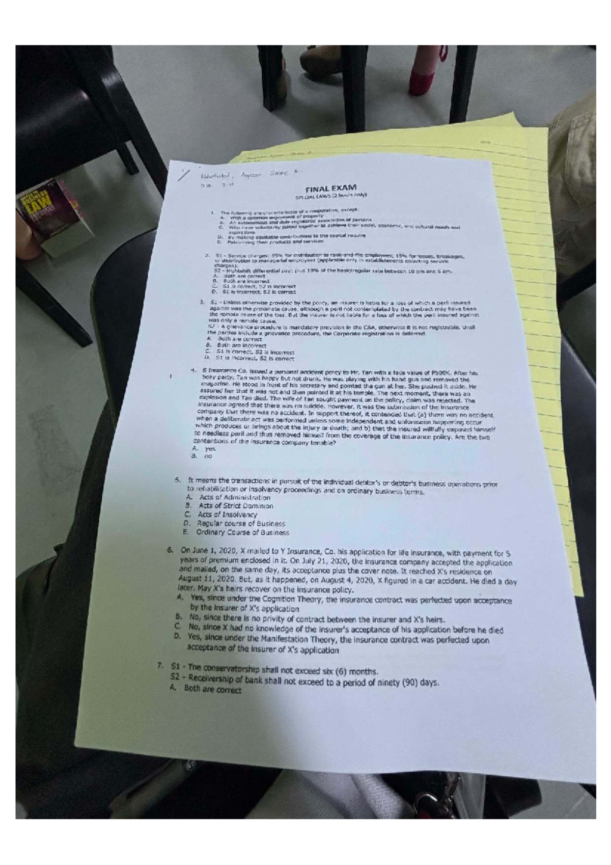 Law 2A Final Exam Reviewer on Special Laws and Cooperatives - Studocu