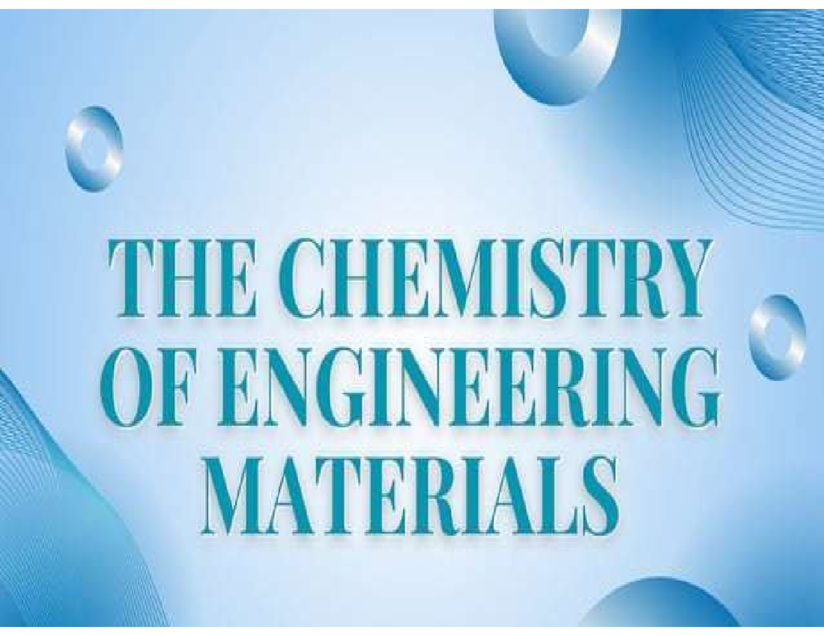 Chem 11L Chemistry of Engineering Materials - BS in Civil Engineering ...
