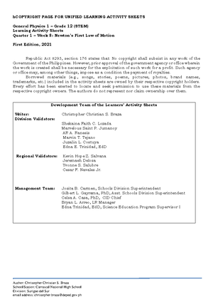 3 Q2 Physics 1 - Quarter 2 Week 3 – Module 3 Simple Harmonic Motion SENIOR HIGH SCHOOL General ...