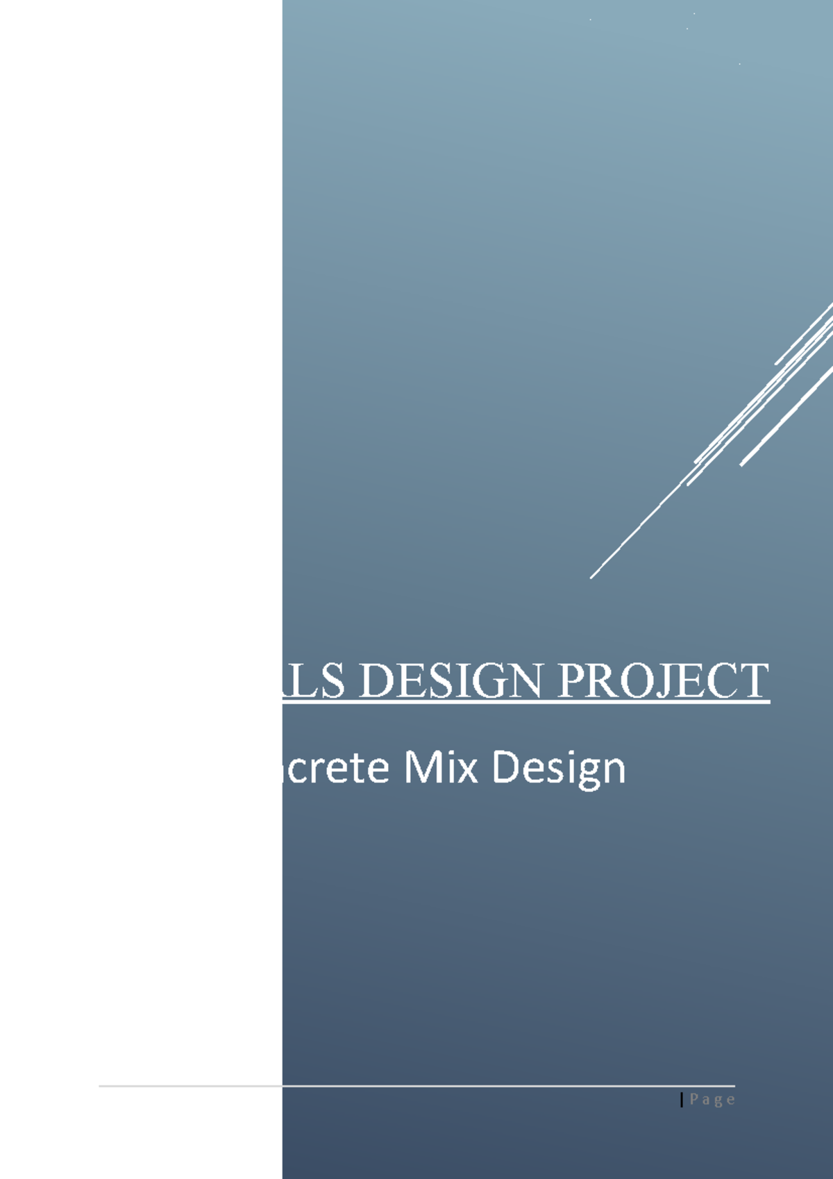 Materials Design Project - Concrete - MATERIALS DESIGN PROJECT Concrete ...