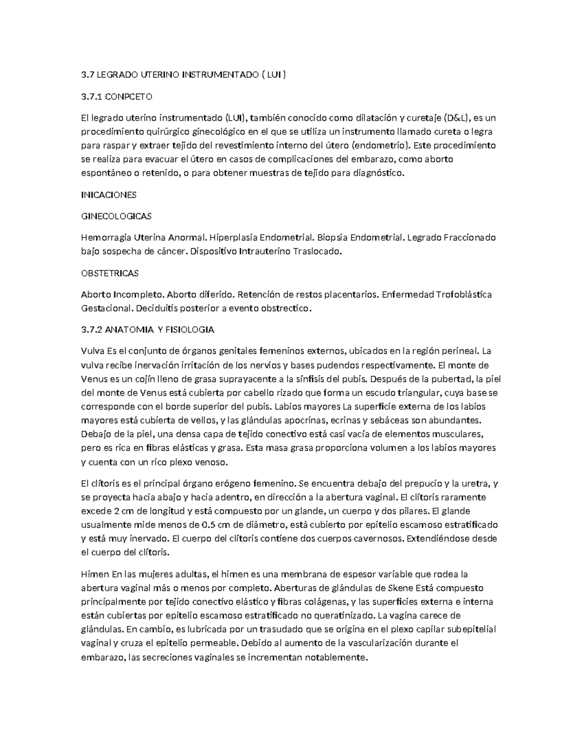 Legrado Uterino Instrumentado (LUI): Procedimiento y Cuidados ...