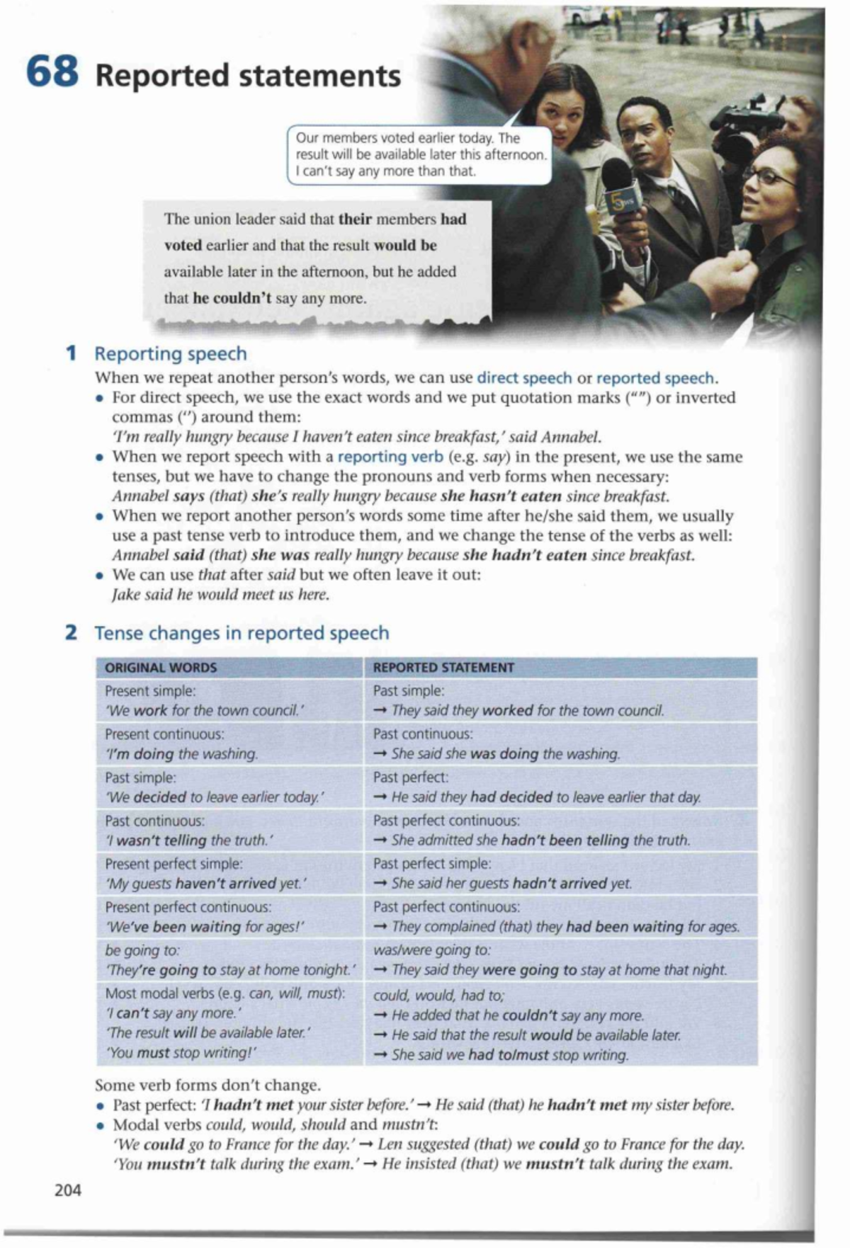 Reported Speech Notes for English 101: Understanding Direct and ...