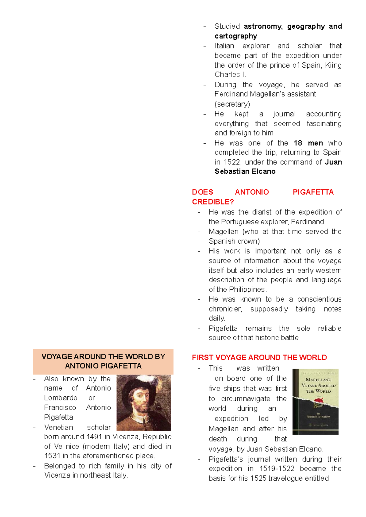 Voyage Around the World: Insights from Antonio Pigafetta's Journal ...