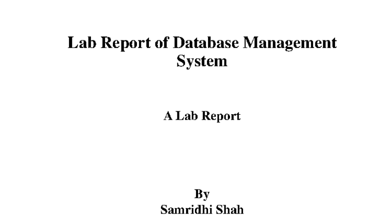 Lab Report: Database Management System (BBA) - 2nd Semester - Studocu