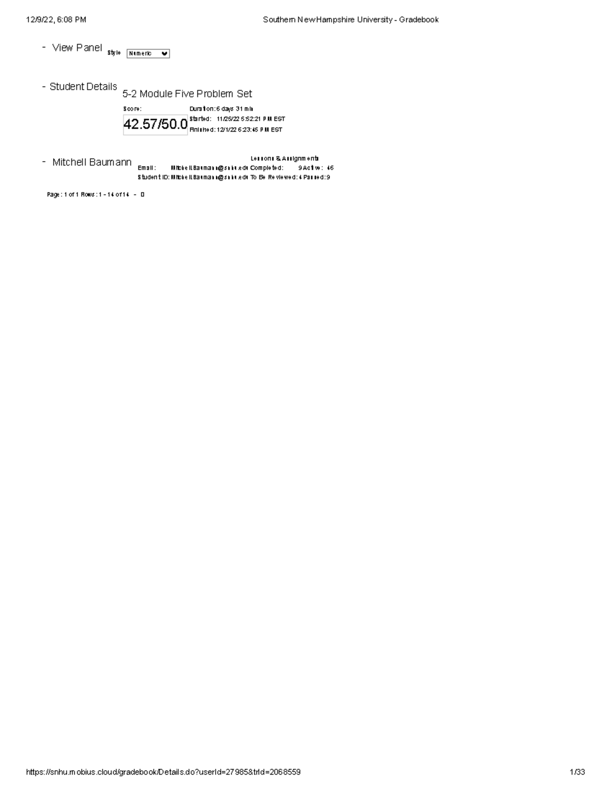 Southern New Hampshire University - 5-2 Problem Set - Page: 1 of 1 Rows ...