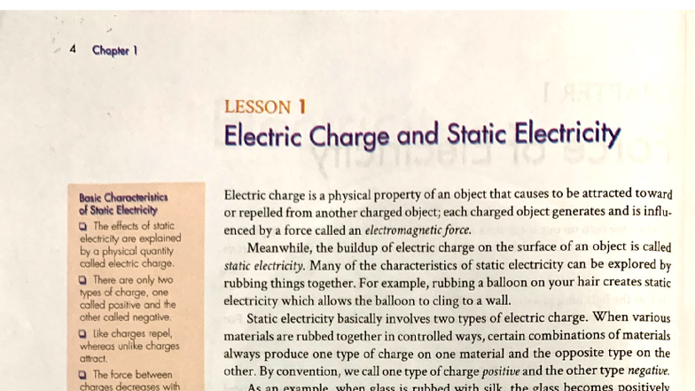4 PHYS 101 Chapter 1: Lesson on Electric Charge & Static Electricity ...