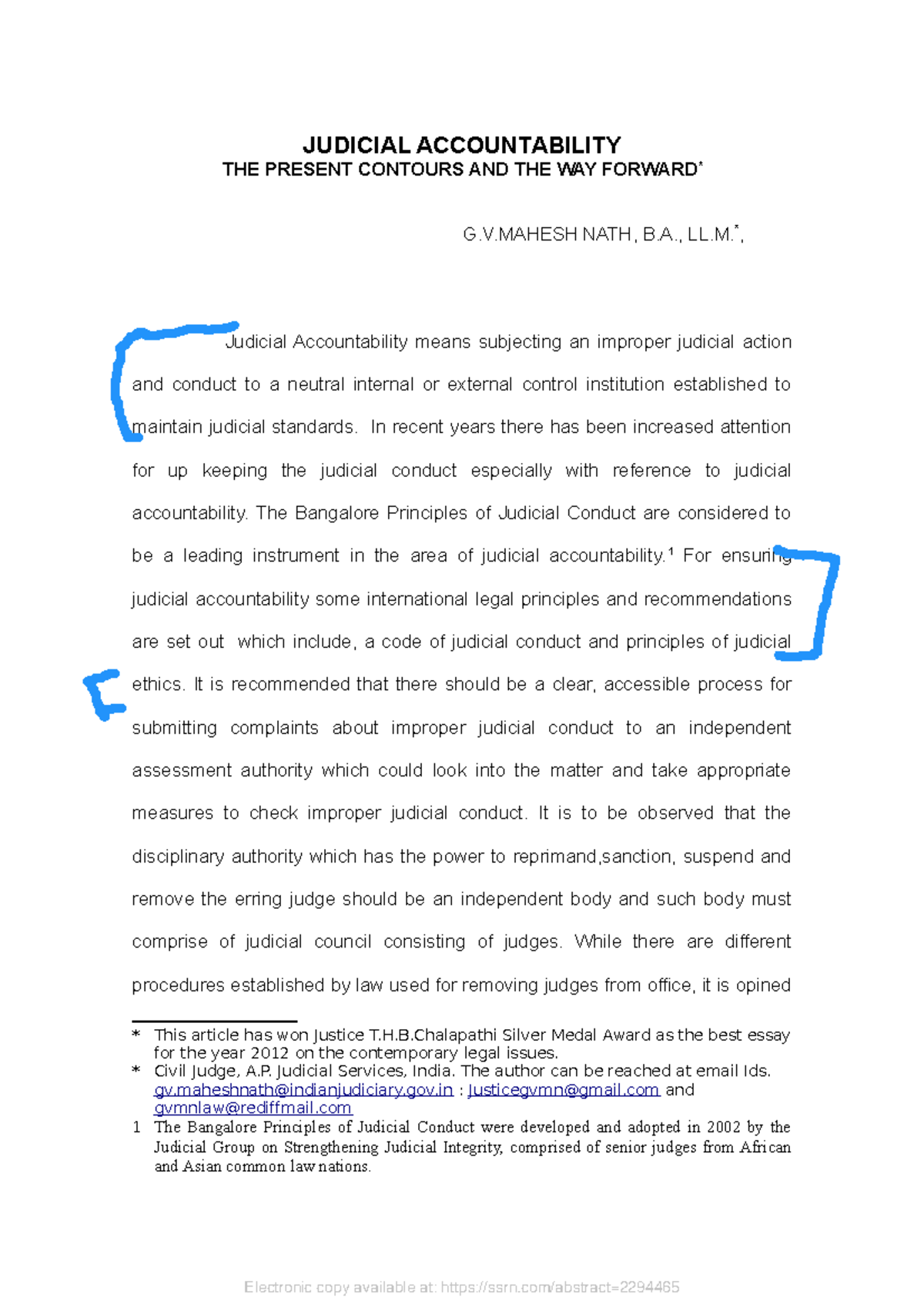 Judicial accountability 2.pdf - JUDICIAL ACCOUNTABILITY THE PRESENT ...