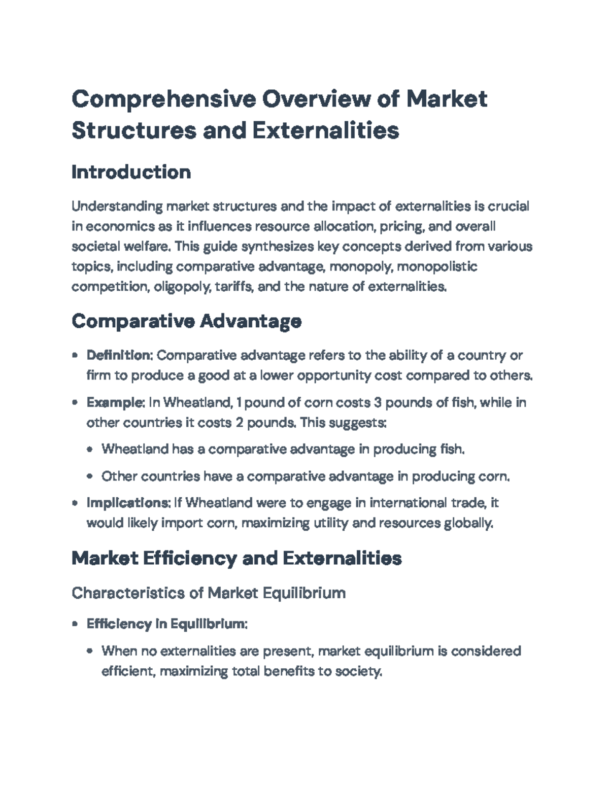 Market Structures and Externalities: A Comprehensive Overview ...