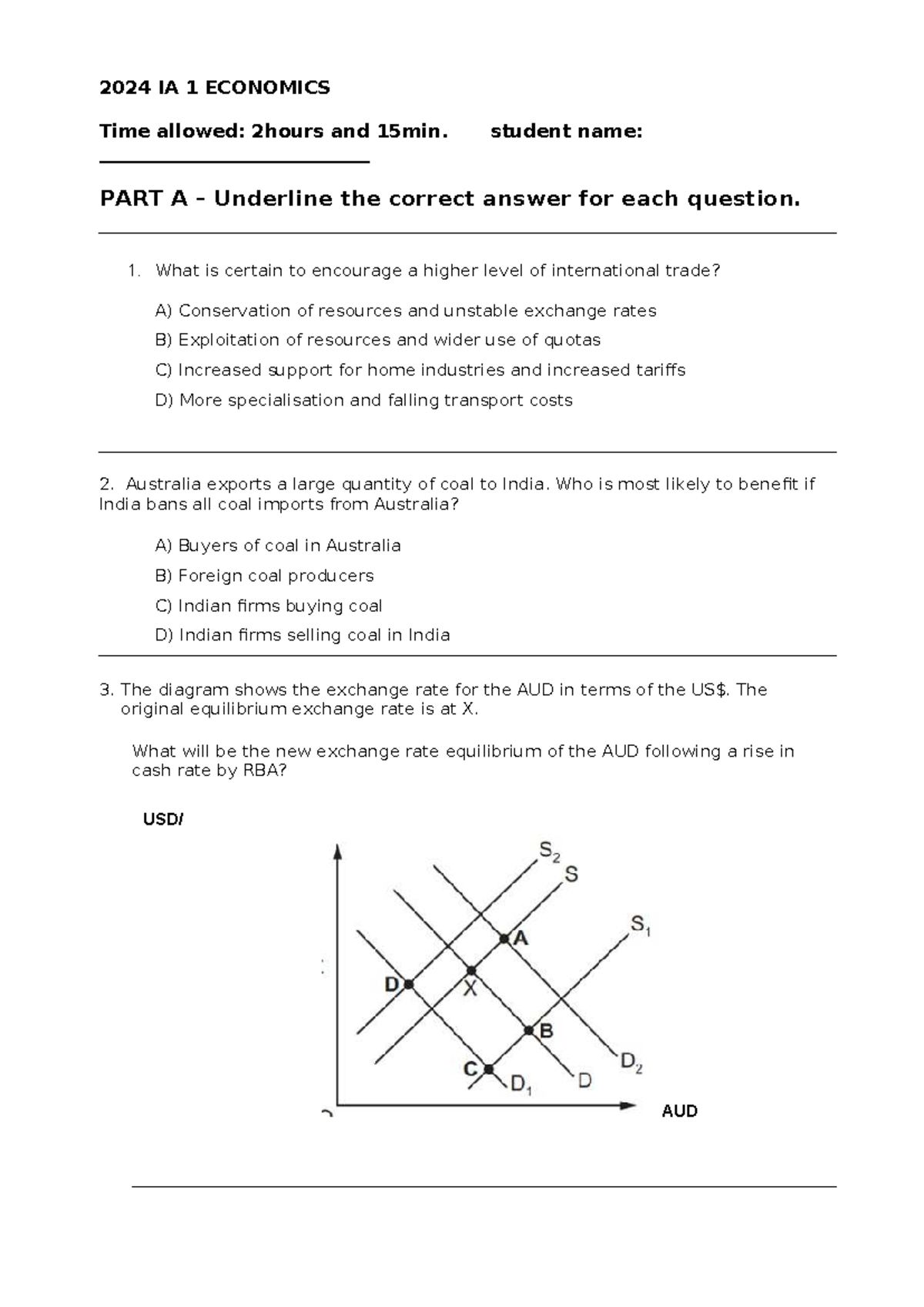 2024 IA 1 ECONOMICS Practice Exam Questions and Answers - Studocu