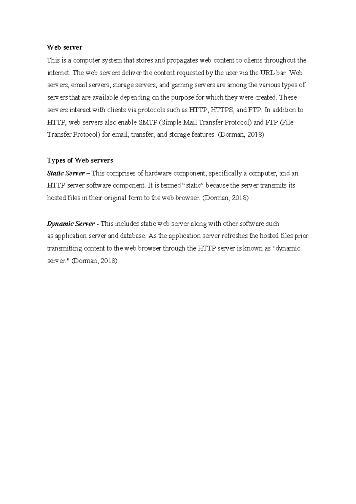 Web Server Overview: Types and Functions (CS101) - Studocu