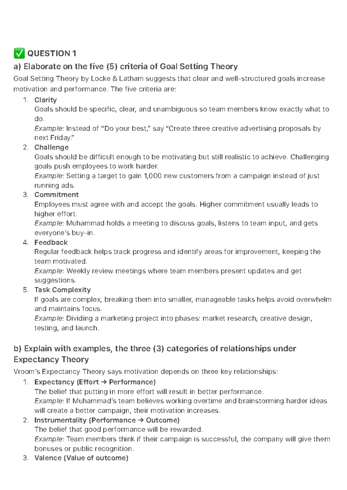 Mgt 321 - Goal Setting and Leadership Theories Explained - Studocu