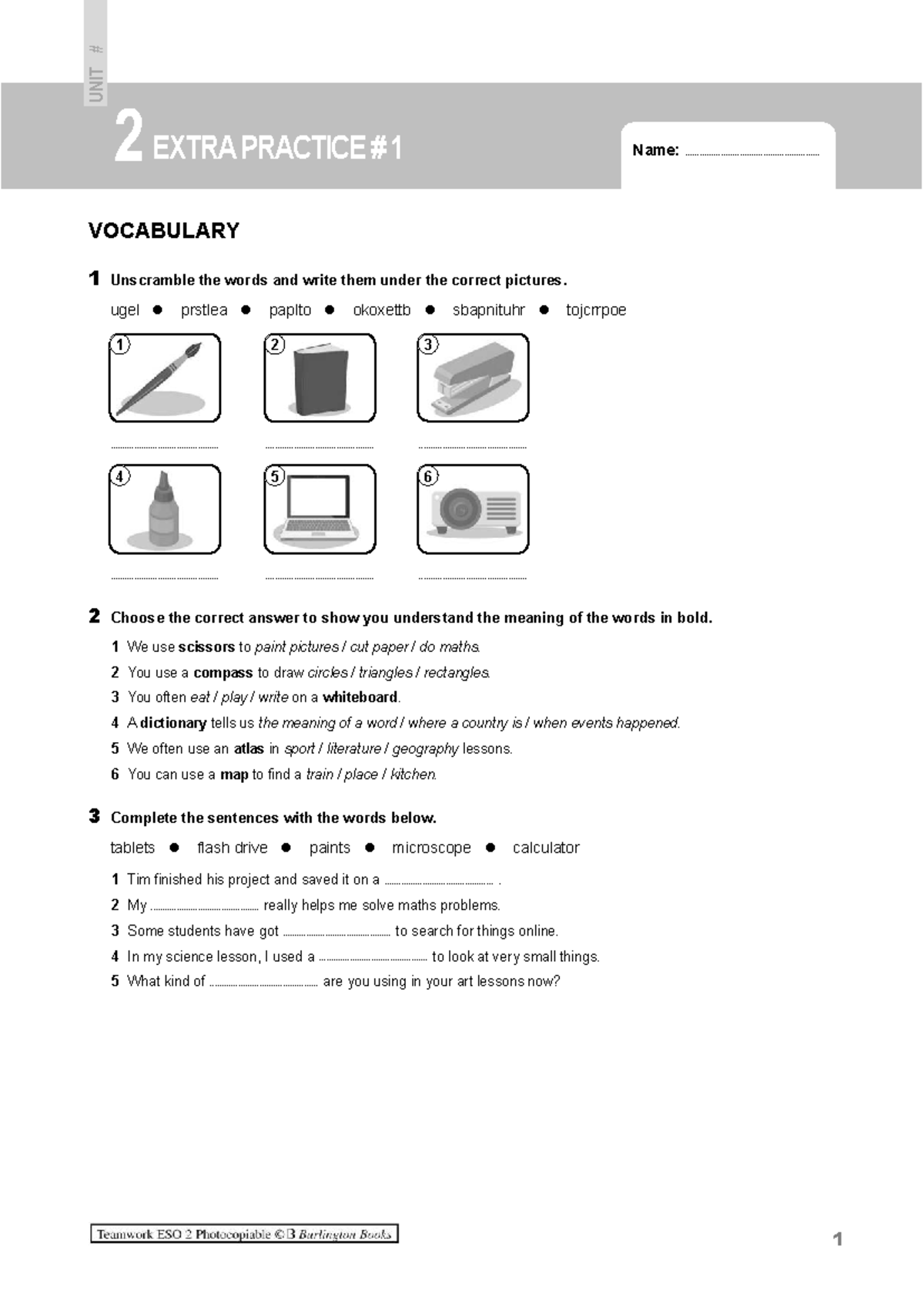 UNIT 2 EXTRA PRACTICE 2: VOCABULARY & GRAMMAR EXERCISES - Studocu
